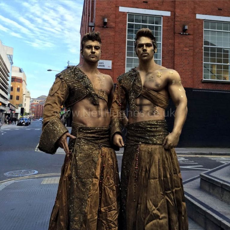 Rogan Oconnor joss mooney models painted gold - Neil Hughes Productions